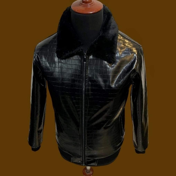 Jackets & Coats | Mens Genuine Sheep Leather Jacket Crocodile Plated ...